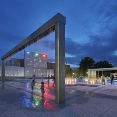 Fiberglass Trough for Interactive Fountains - Delta Fountains