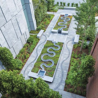 Hearst Tower Lobby Water Wall - Delta Fountains