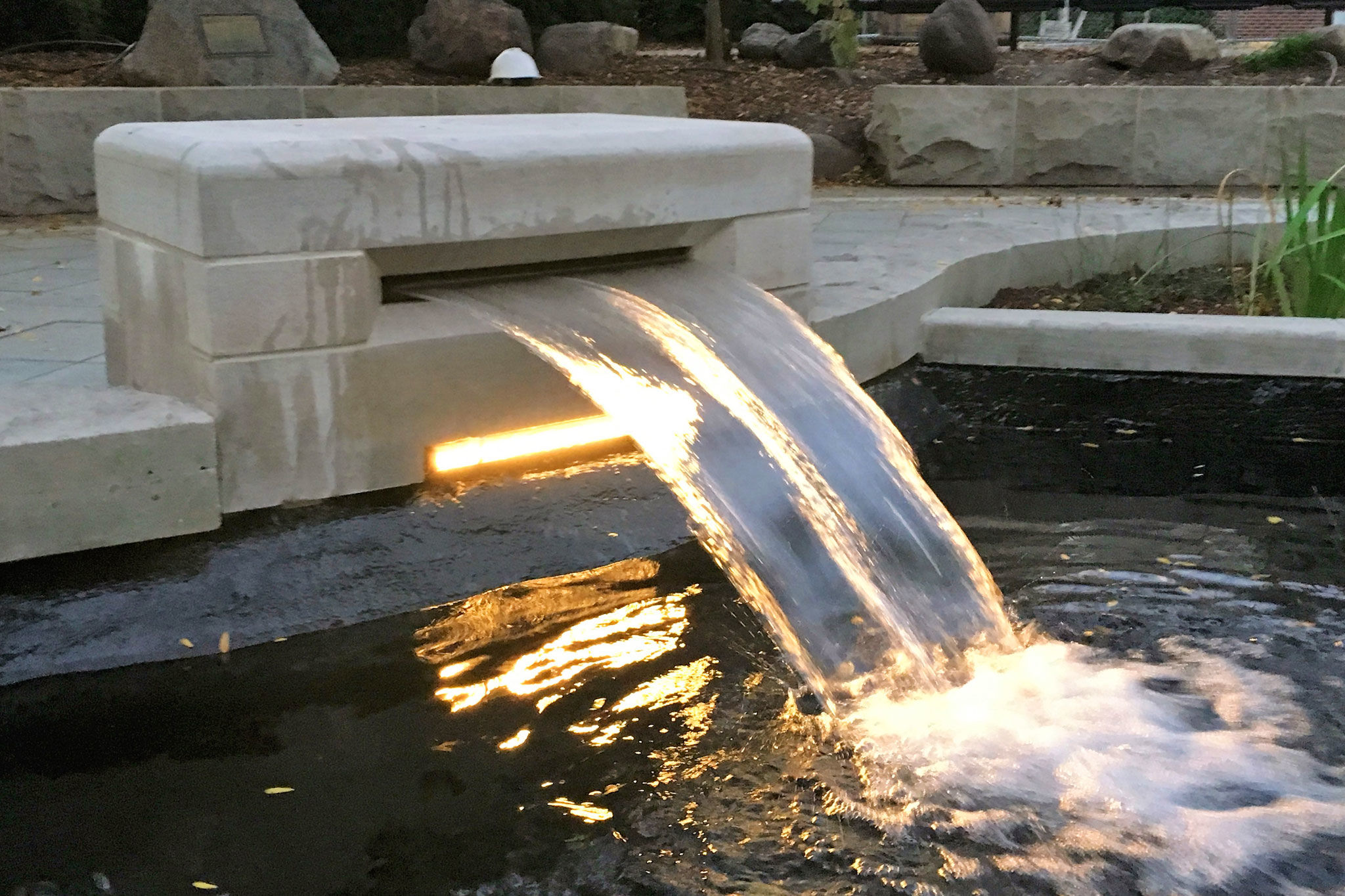 Purdue University - Sheer Descent Water Feature - Delta Fountains